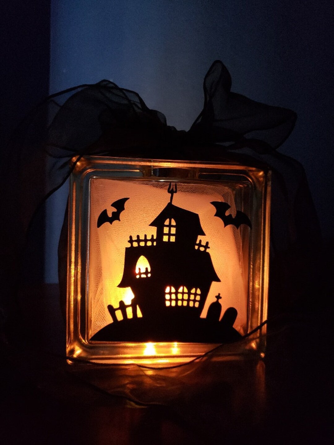 Halloween Glass Block - Etsy