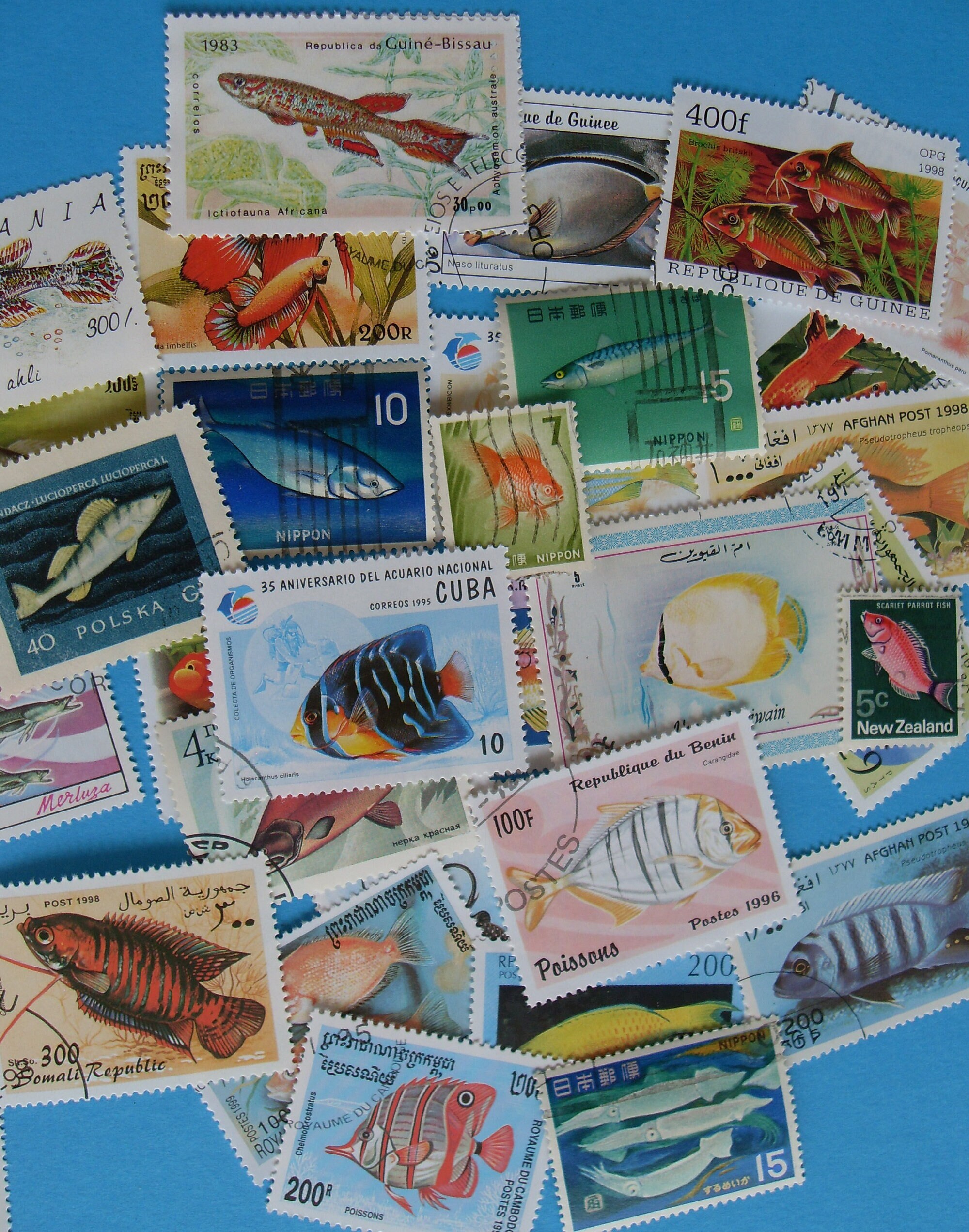 Fish Postage Stamp Pack Beautiful Stamps for Collecting or - Etsy