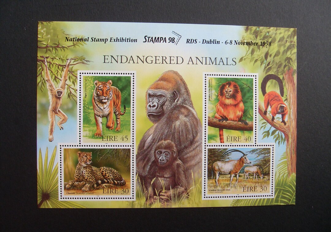 Ireland 1998 Endangered Animals Miniature Sheet Ireland Stamps - Etsy