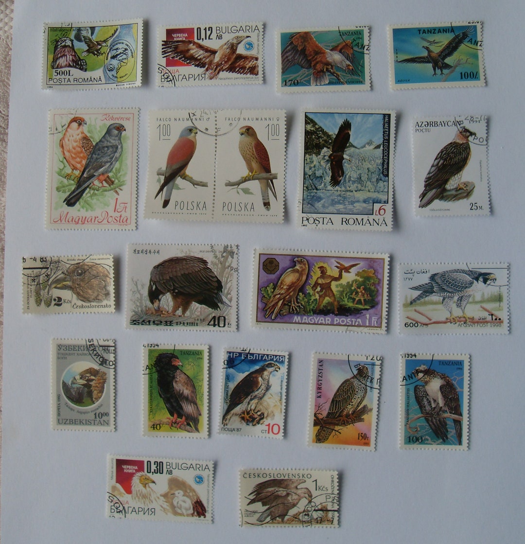 Birds of Prey Used Postage Stamps Beautiful Stamps for Collecting or ...