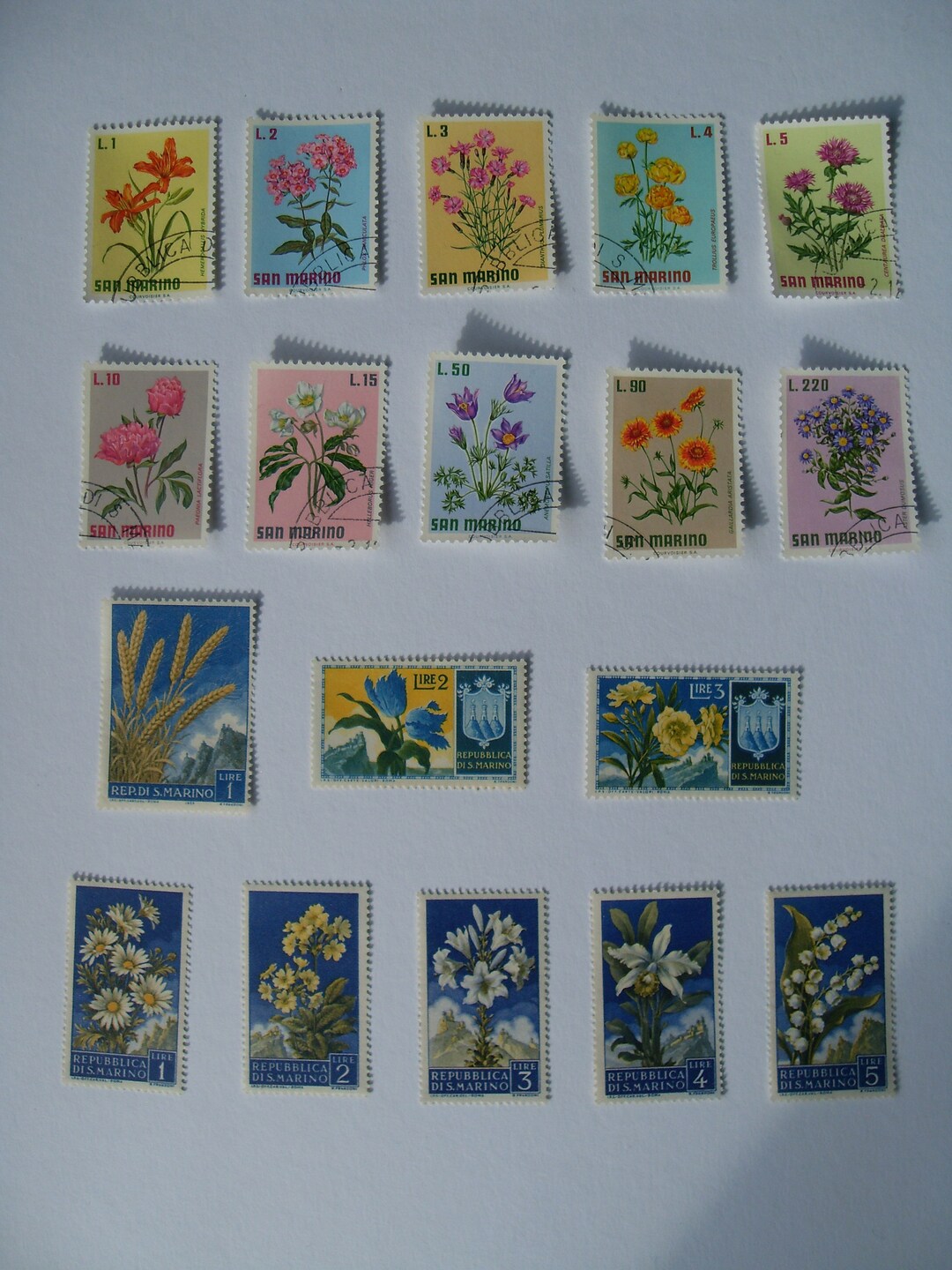 Flower Postage Stamp Sets From San Marino for Collecting or - Etsy