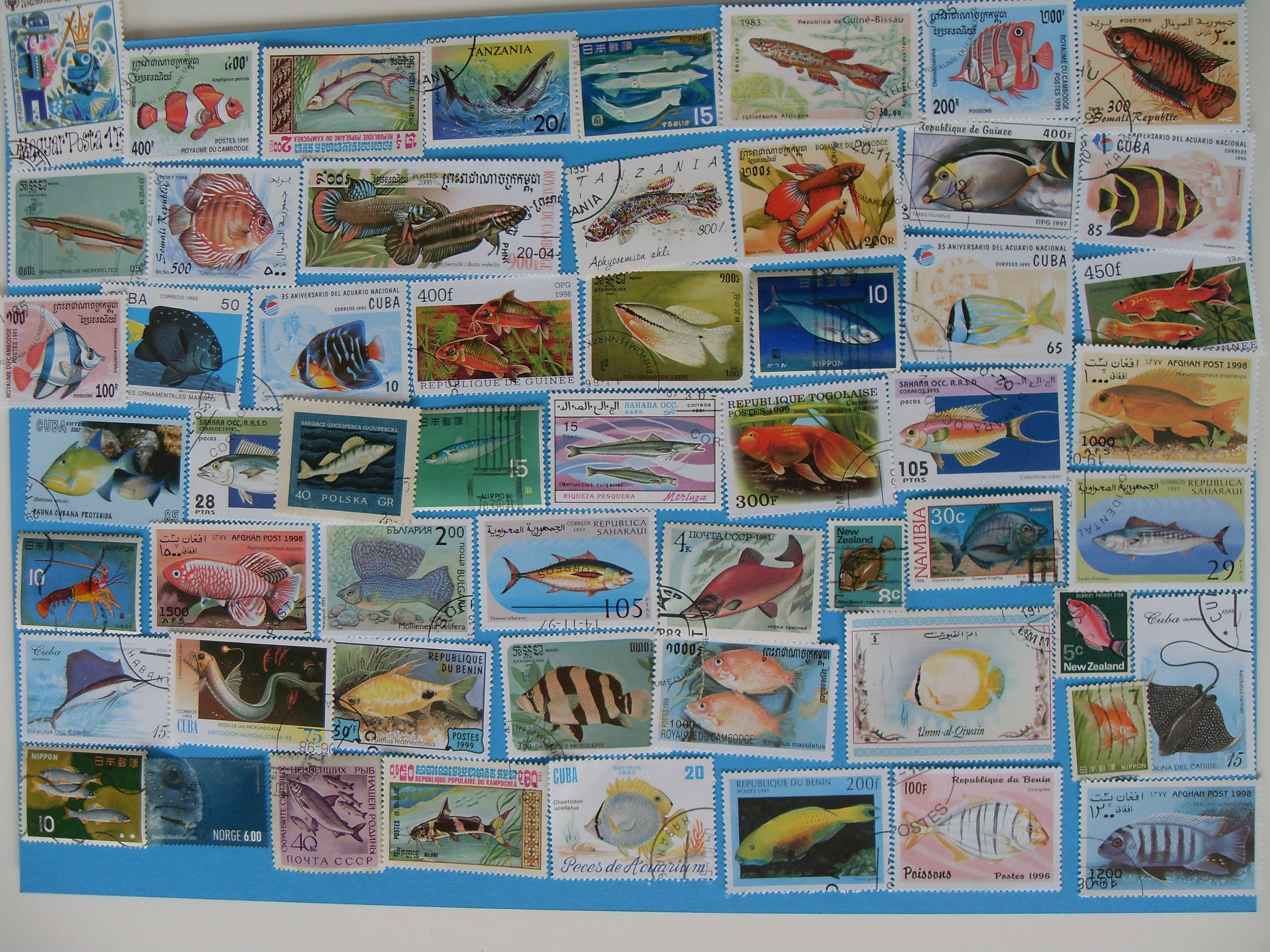 Fish Postage Stamp Pack Beautiful Stamps for Collecting or - Etsy