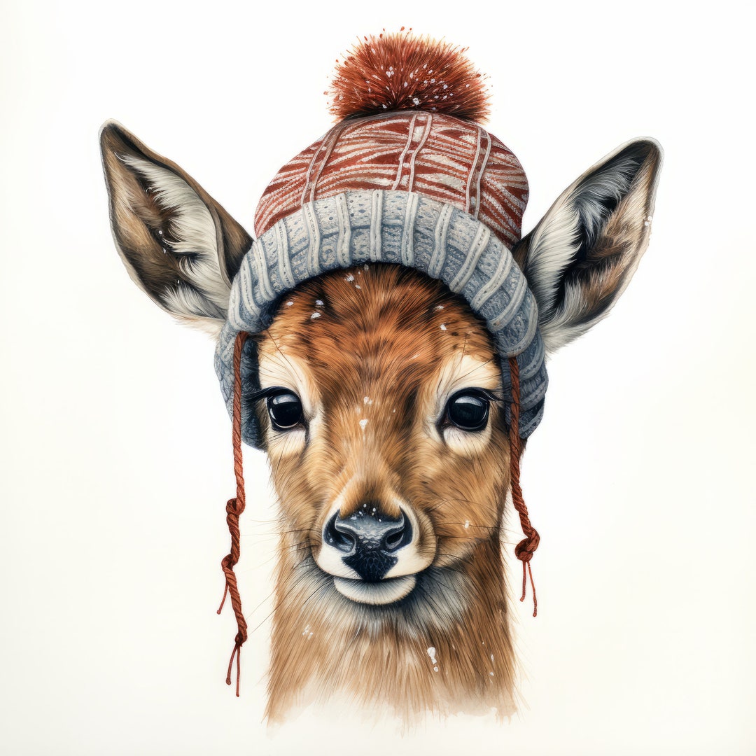 Fawn (v1) Wearing Winter Mountain Clothes_ Digital Art - Etsy
