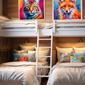 Vibrant Portrait of a Bobcat - Etsy