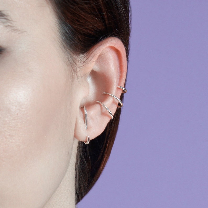 Triple Ear Cuff Minimalist Ear Cuff Silver Ear Cuff Ear | Etsy