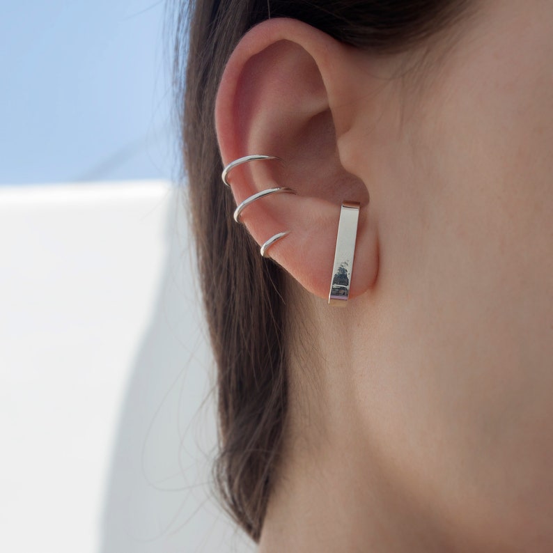 Triple Ear Cuff Minimalist Ear Cuff Silver Ear Cuff Ear | Etsy
