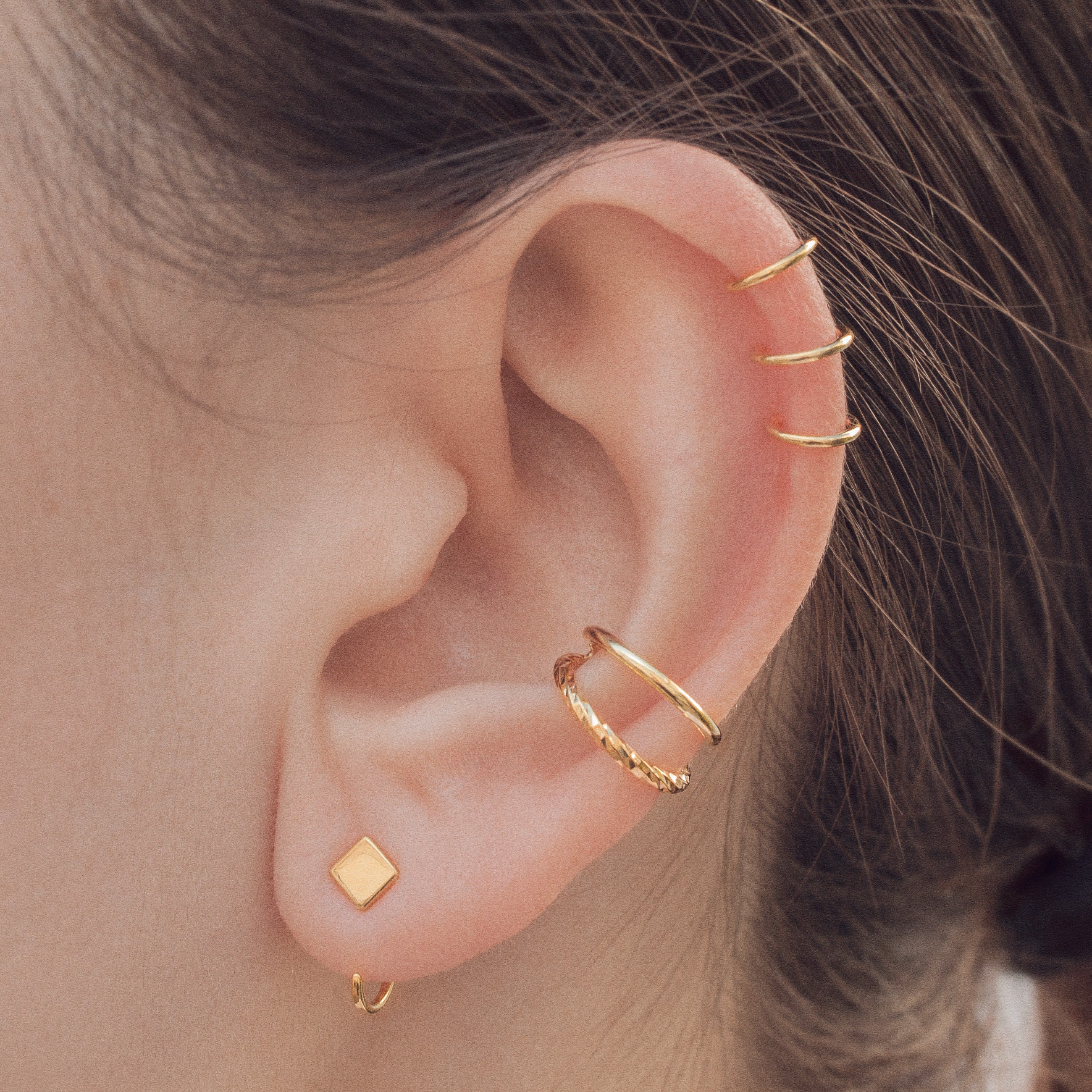 Mini Triple Ear Cuff Hoop Ear Cuff Silver Ear Cuff Non - Etsy