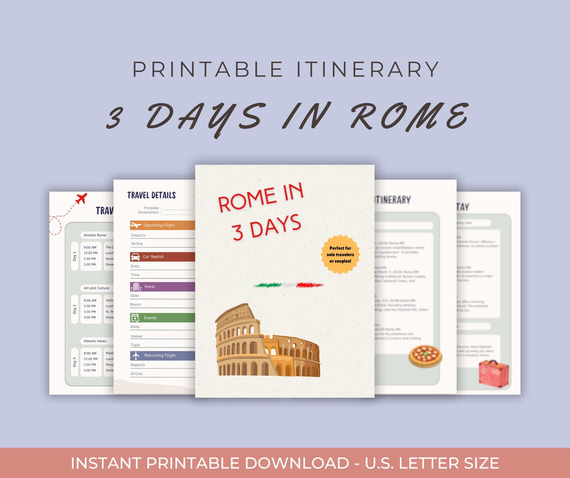 Rome Unveiled: A 3-day Travel Guide, Rome Italy Travel Itinerary, PDF ...