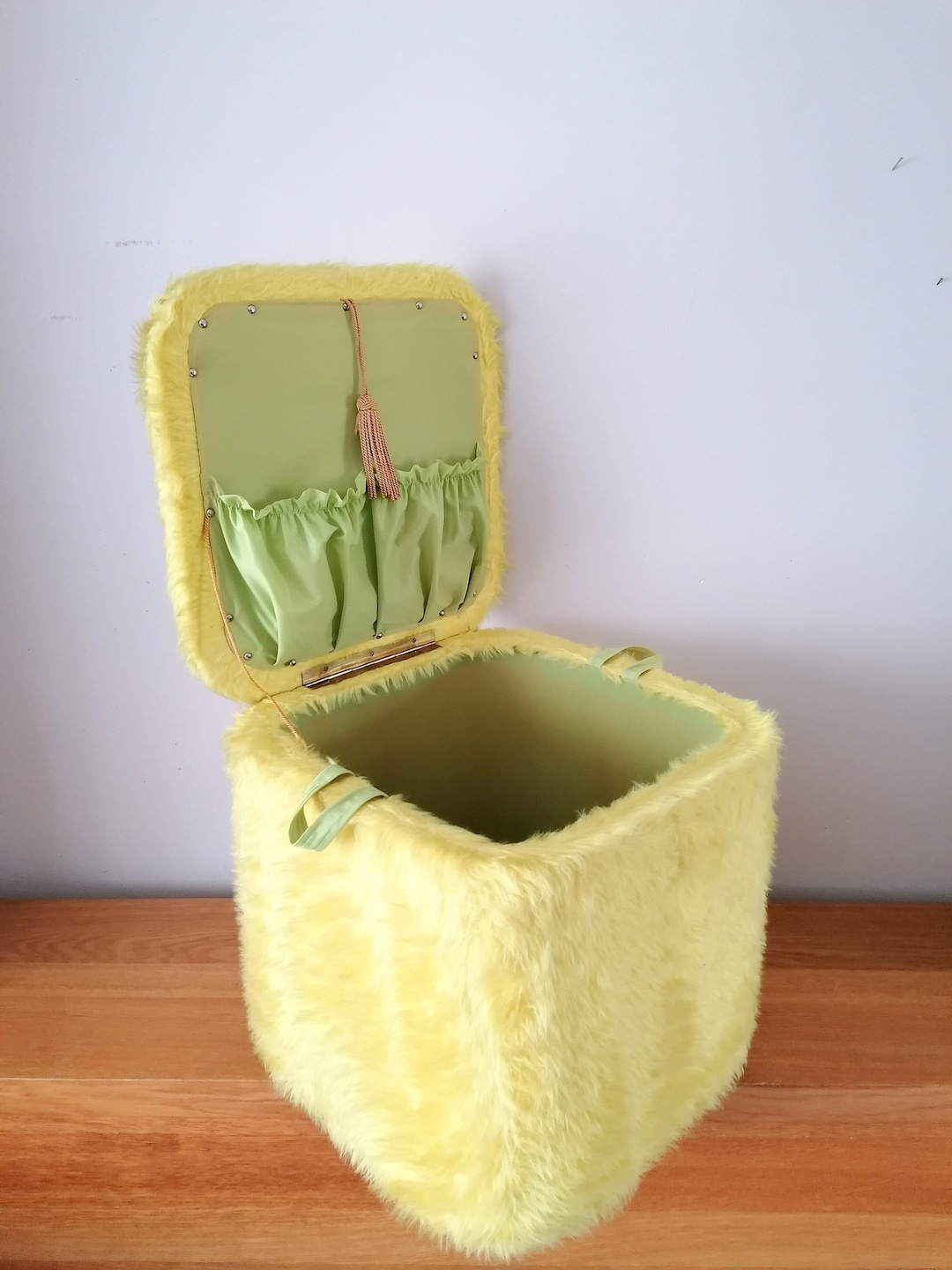 Vintage Yellow Toy Box Toy Storage Vintage Yellow Toy Pouf - Etsy