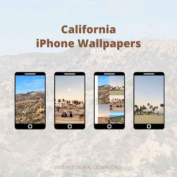 CALIFORNIA IPHONE WALLPAPERS Digital Download 4 Designs - Etsy
