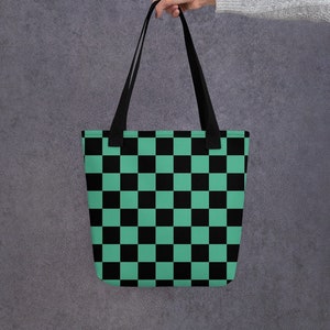Plaid Japanese Tote Bag Inspired by the Ichimatsu Kimono From Anime ...