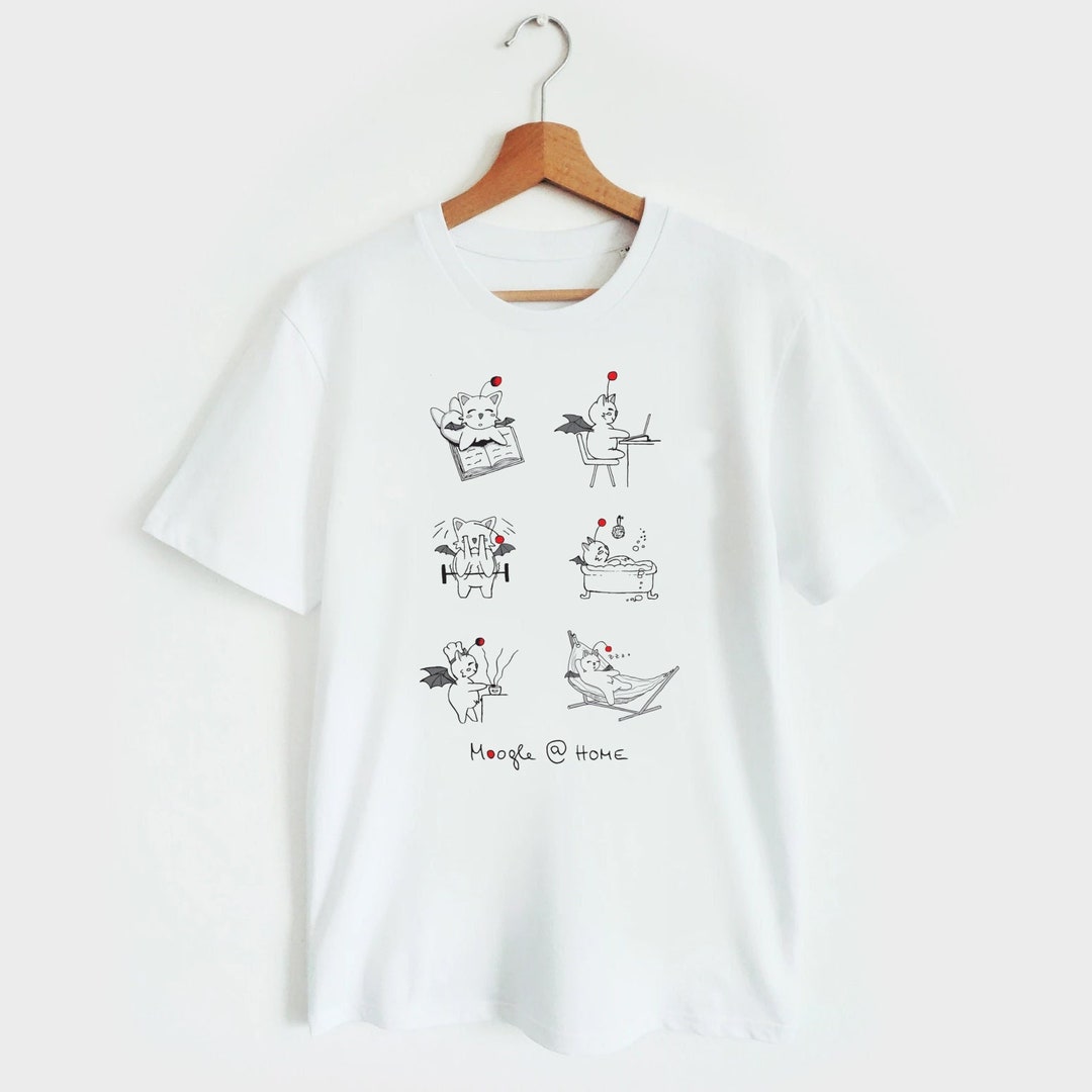 Moogle Shirt Final Fantasy Gift Kupo Tee Mog at Home Lockdown Routine ...