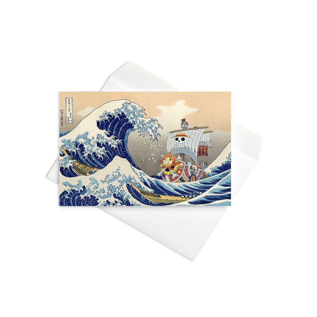 5 Greeting Cards the Great Wave off Kanagawa Hokusai Postcard Japanese ...