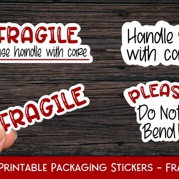 Fragile Printable Stickers - Etsy
