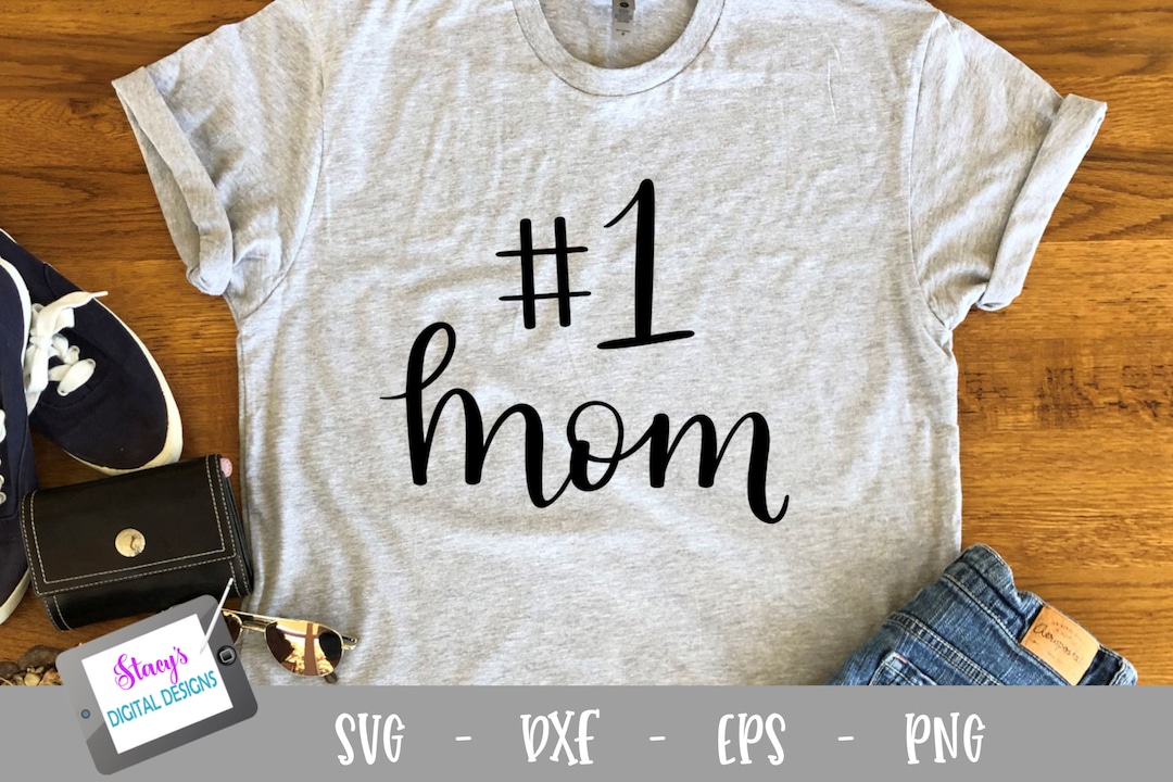 Mom SVG Number One Mom Cut File in Handlettered Script for - Etsy