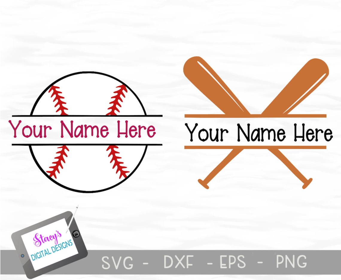 Baseball SVG - Baseball Split Monogram SVG Files - Bats and Ball - Etsy