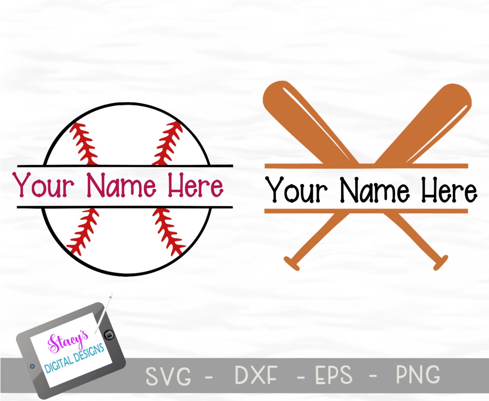 Baseball SVG - Baseball Split Monogram SVG Files - Bats and Ball - Etsy