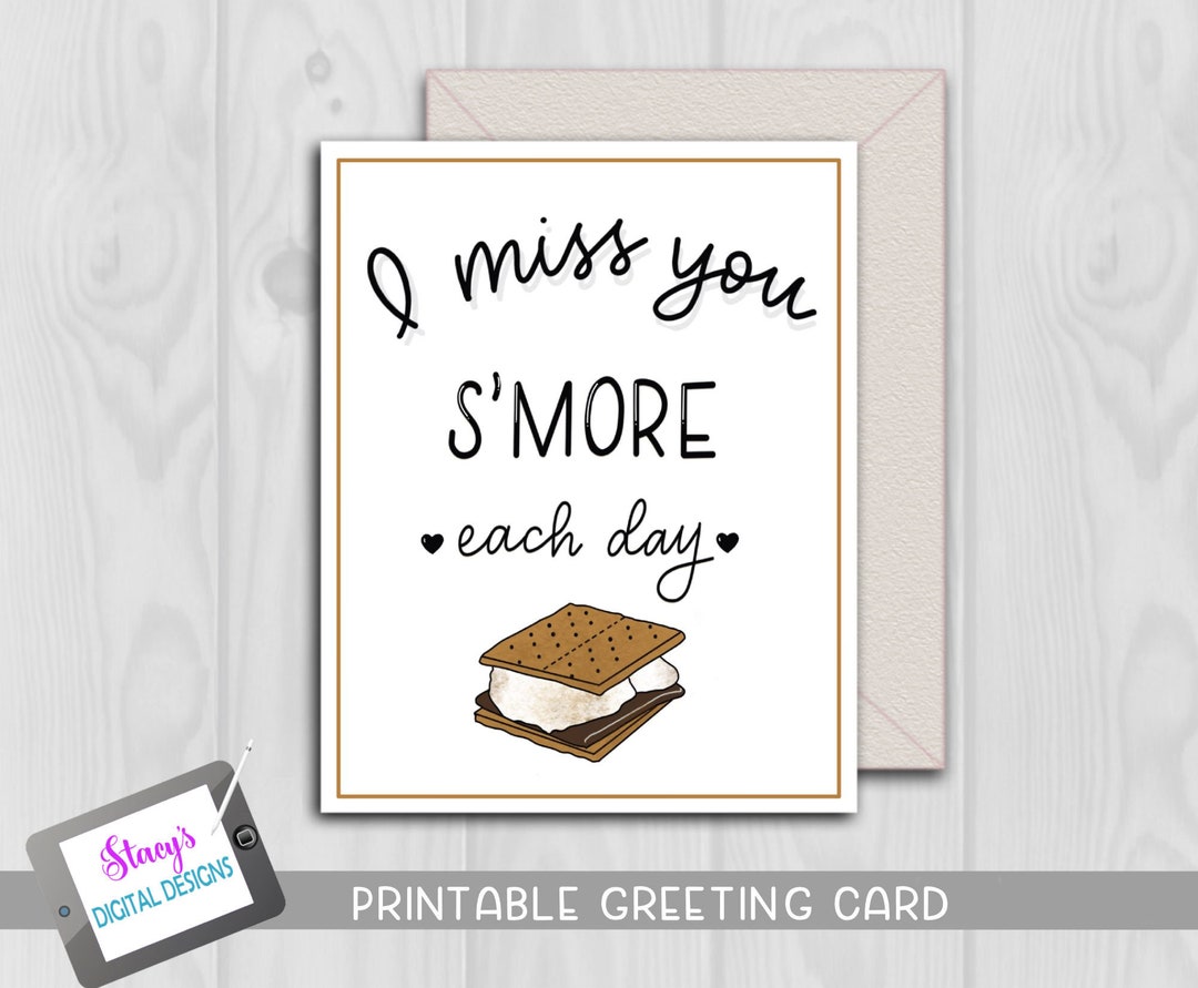 I Miss You S'more Card – Punny Printable Greeting (PDF) - Etsy
