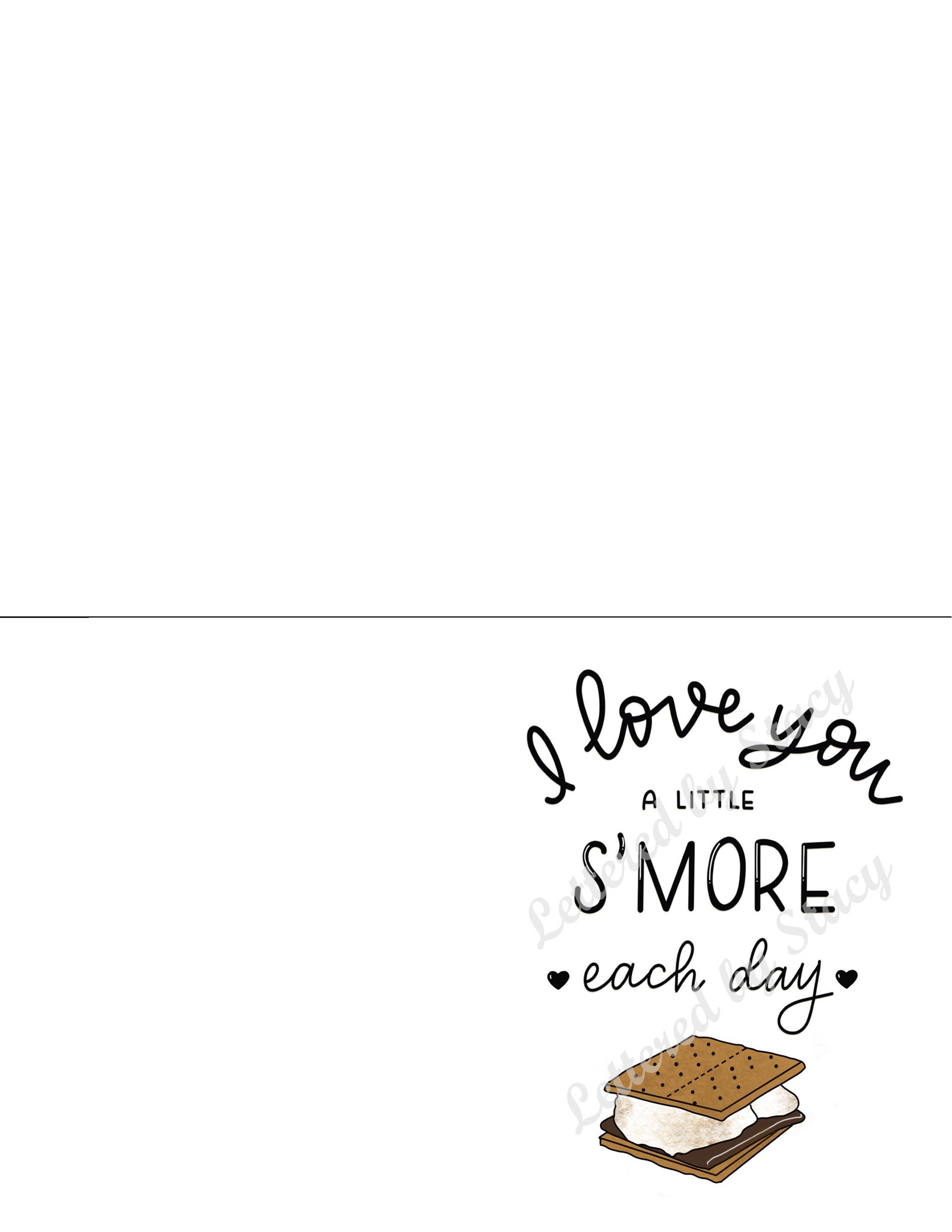 Printable Card - I Love You a Little S'more Each Day Pun Card ...