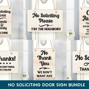 No Soliciting Sign Bundle 6 Door Sign Designs Door Sign - Etsy