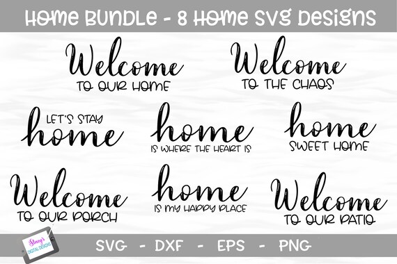 Home SVG Bundle 8 Home Sign Designs for Cricut and - Etsy