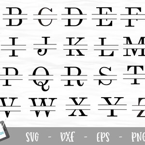 Split Letters A-Z SVG - 26 Split Monogram Letters - Etsy UK