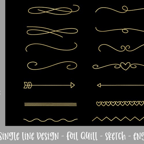 SVG Foil Quill Designs 20 Geometric Single Line Patterns | Etsy