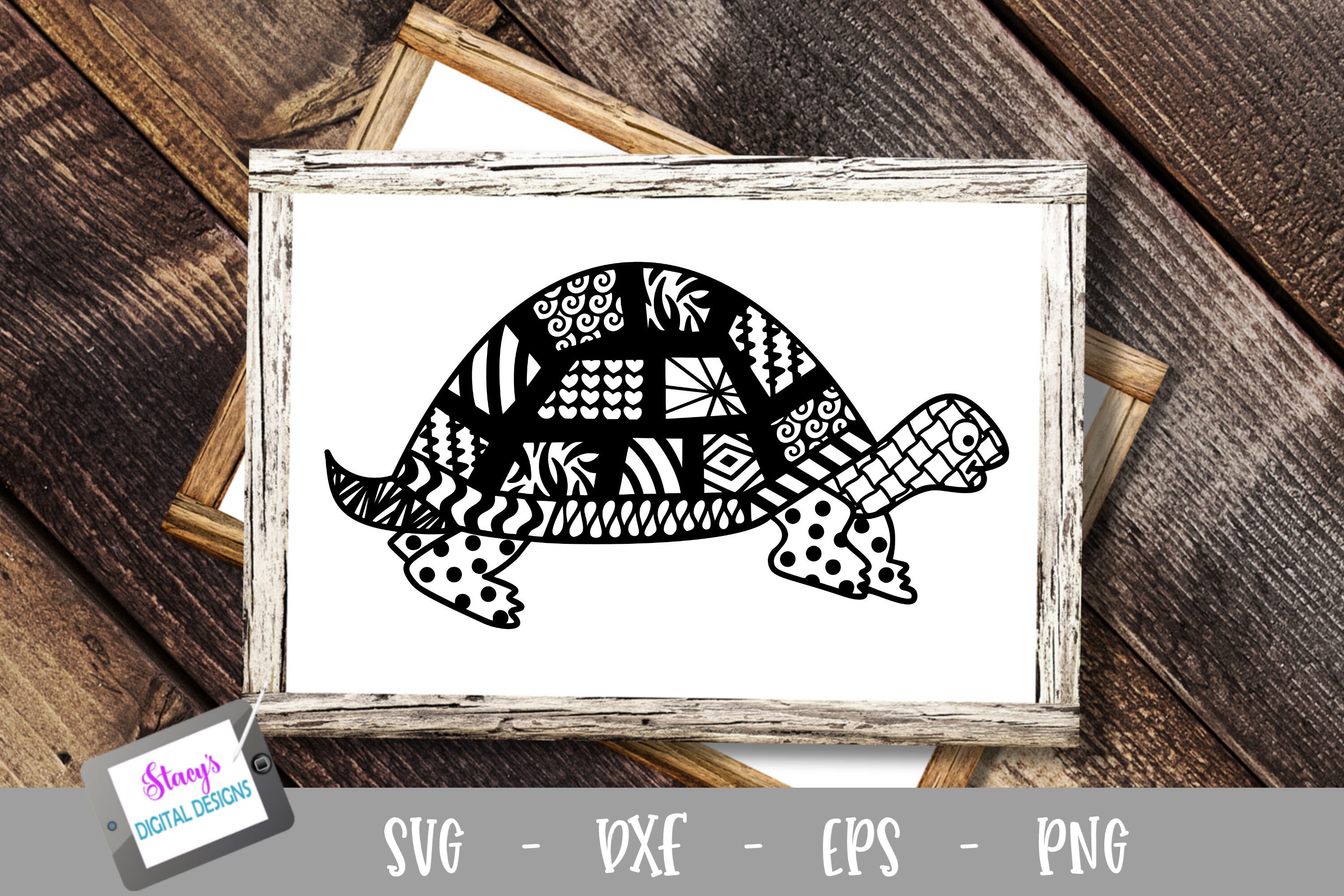 Turtle SVG With Doodle Patterns | Etsy