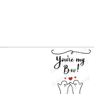 Halloween Card - You're My Boo With Ghost and Hearts, Printable ...
