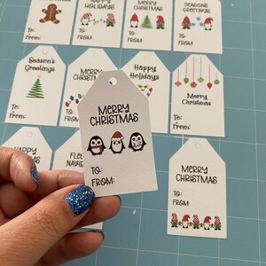 Christmas Gift Tag Bundle 16 Christmas Gift Tags PNG Format for Cricut ...