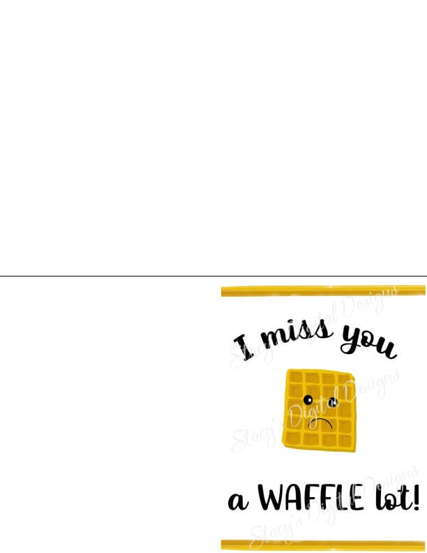 I miss you card I miss you a waffle lot pun card | Etsy