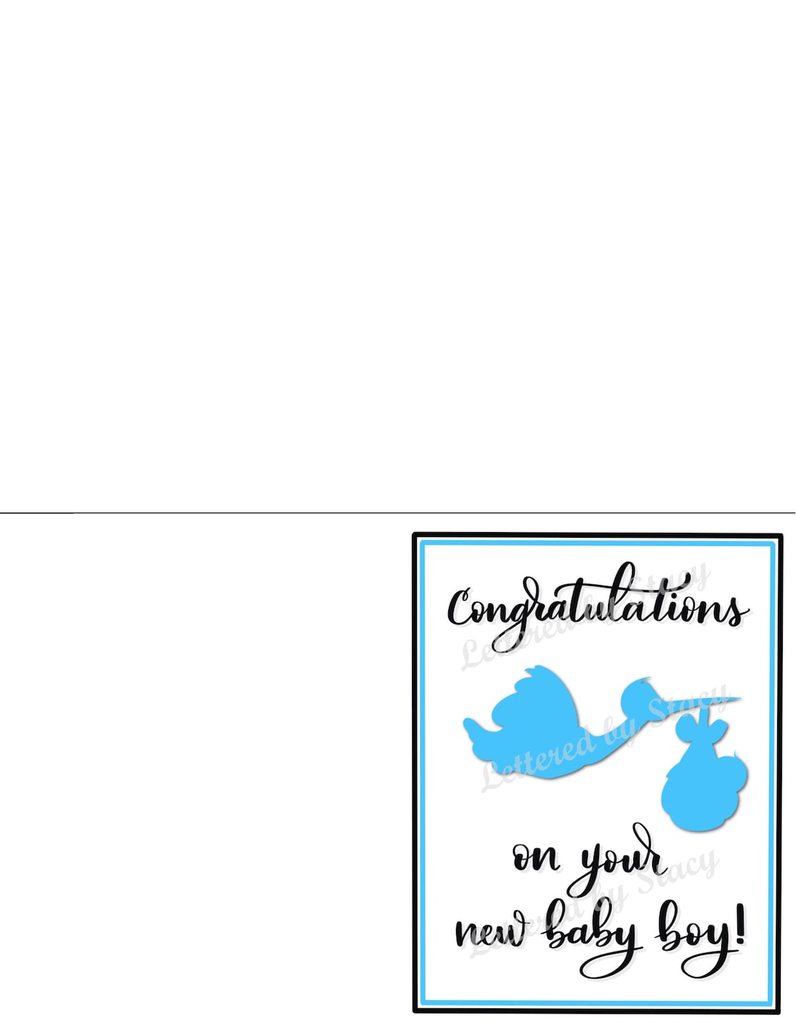 New Baby Card - Congratulations on Your New Baby Boy With Blue Stork ...