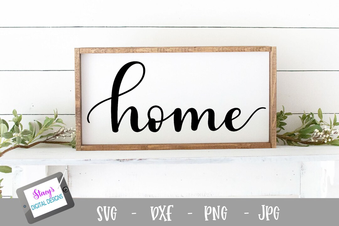 Home SVG - Handlettered Home Cut File for Cricut and Silhouette - Etsy
