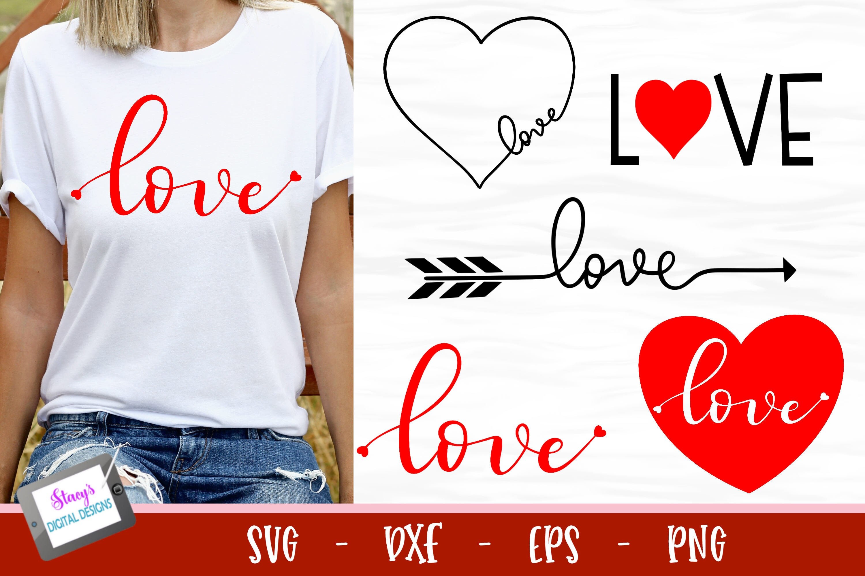 Love SVG Bundle 5 Love Cricut and Silhouette Cut Files | Etsy