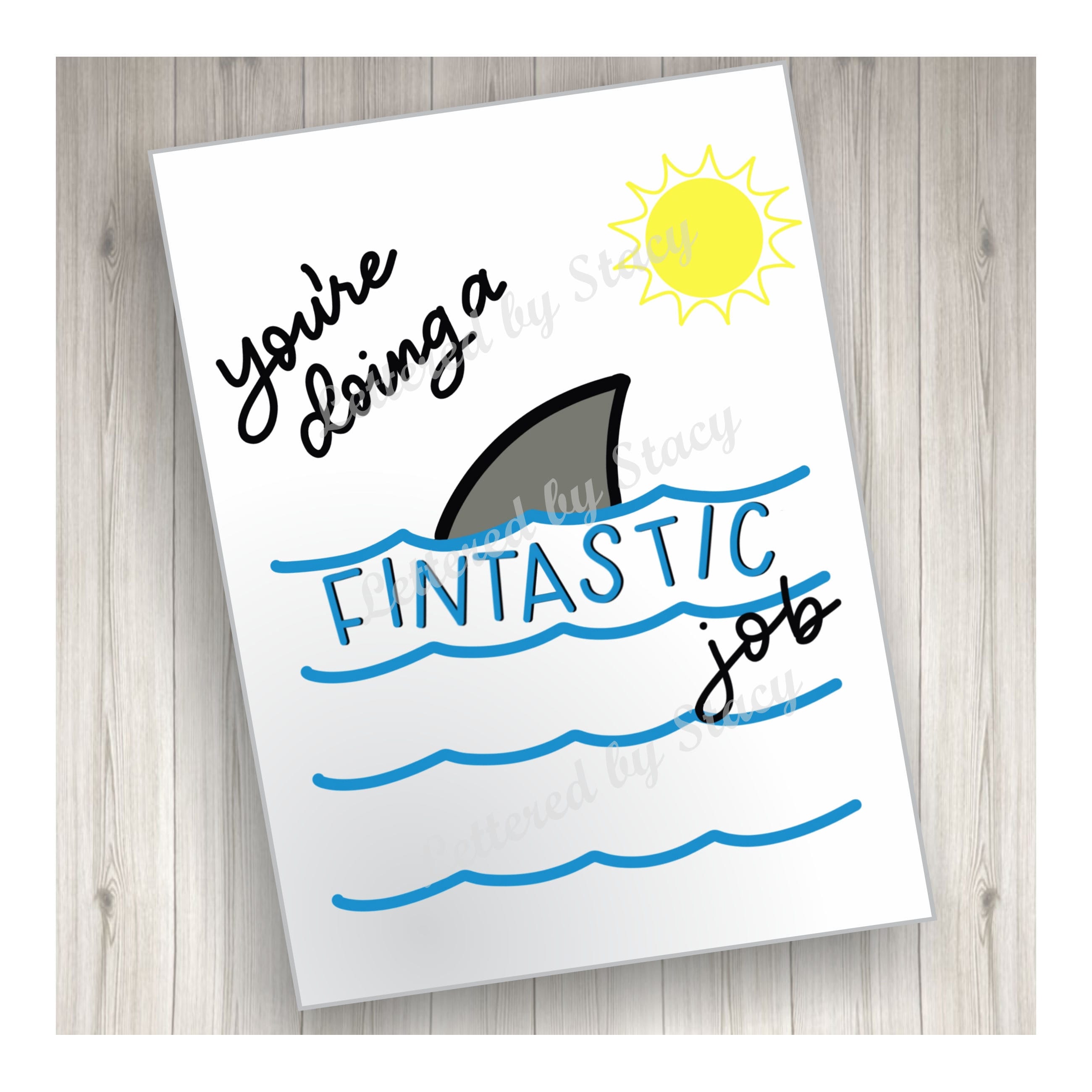 Great Job Card You're doing a FINtastic job pun card with | Etsy
