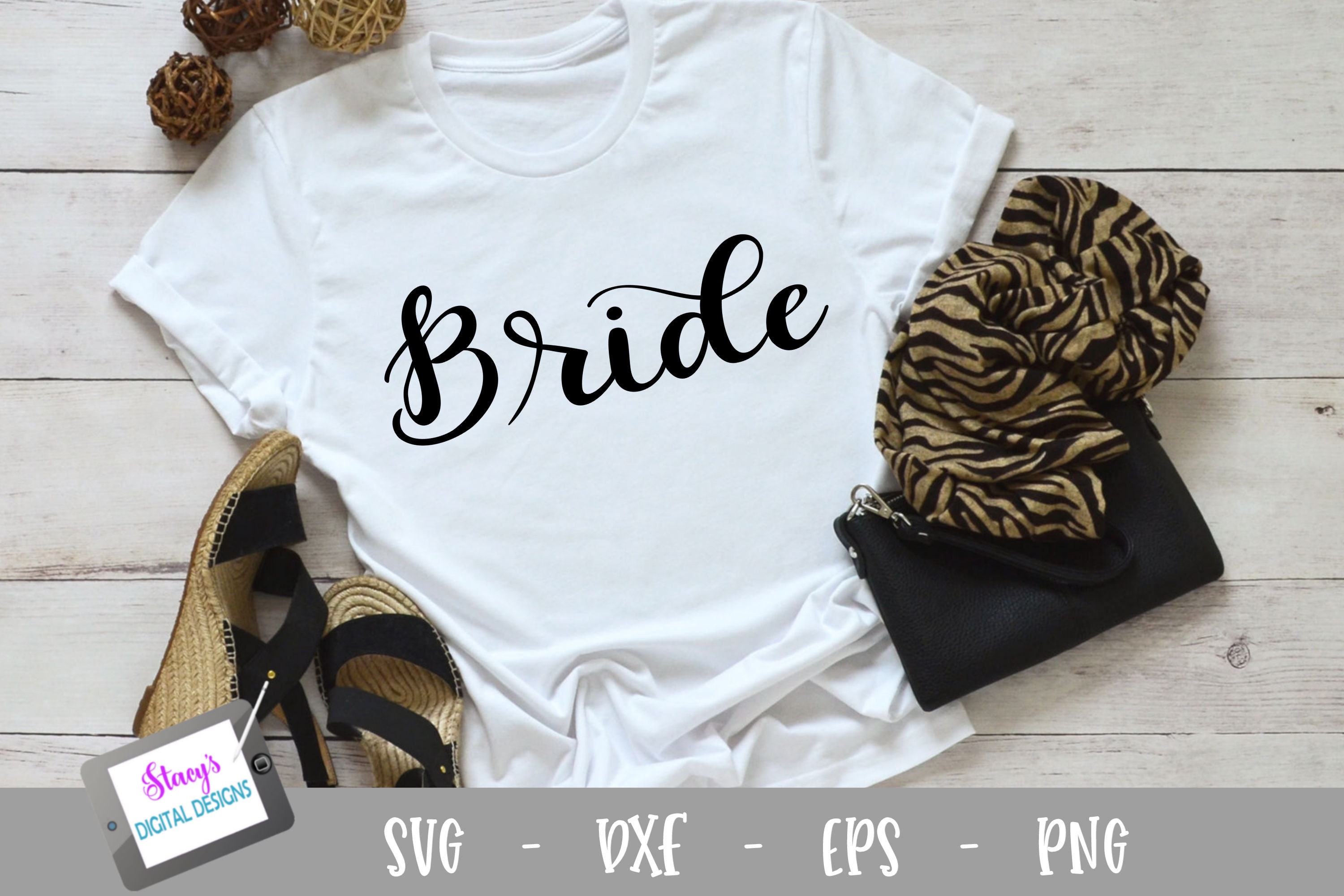 Bride SVG Handlettered Bridal Party Cut File for Cricut and | Etsy