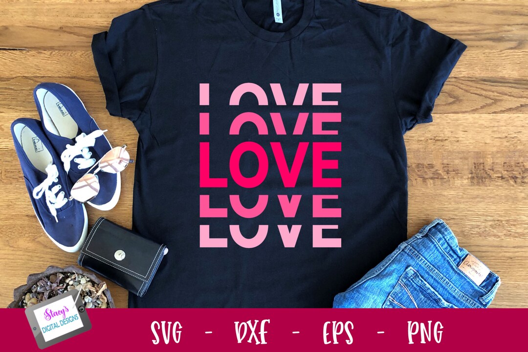 Love SVG Mirrored SVG Stacked SVG Cut File for Cricut and Silhouette ...