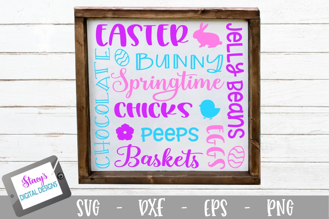 Easter Subway Art Design | Easter Word Art | Easter Svg Png Eps Dxf - Etsy