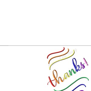 Thank You Card - Thanks With in Rainbow Colors With Flourishes ...