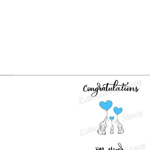 New Baby Card - Congratulations on Your New Arrival With Elephants and ...