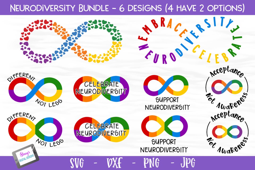 Neurodiversity SVG Bundle - 6 Neurodiversity Designs for Cricut and ...