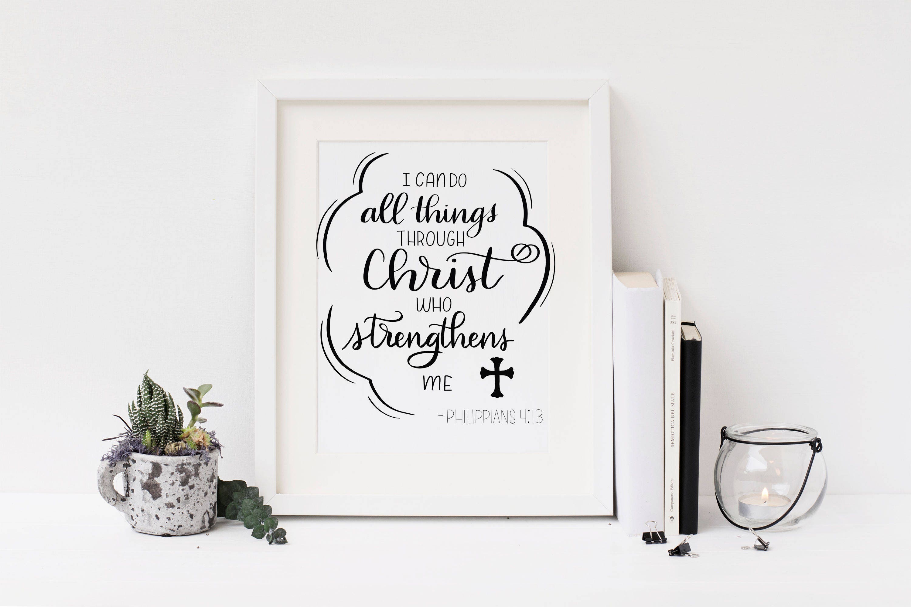Printable Bible Verse/i Can Do All Things Through Christ/ | Etsy