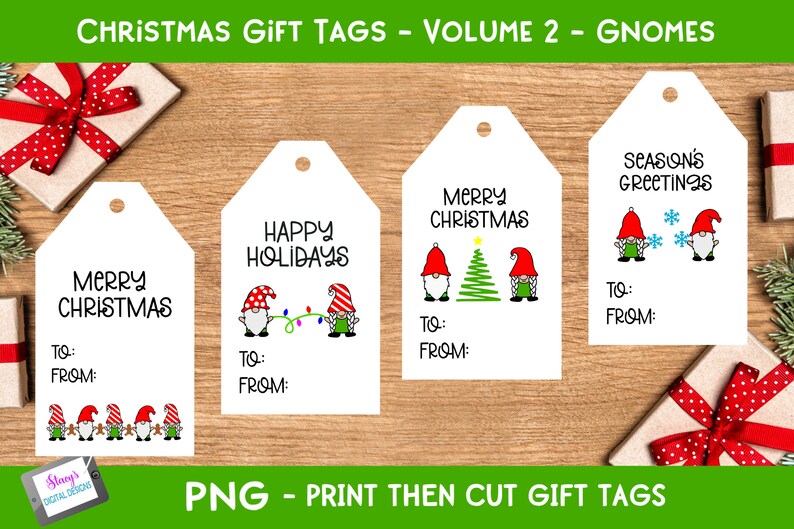 Christmas Gift Tag Bundle 16 Christmas Gift Tags PNG - Etsy