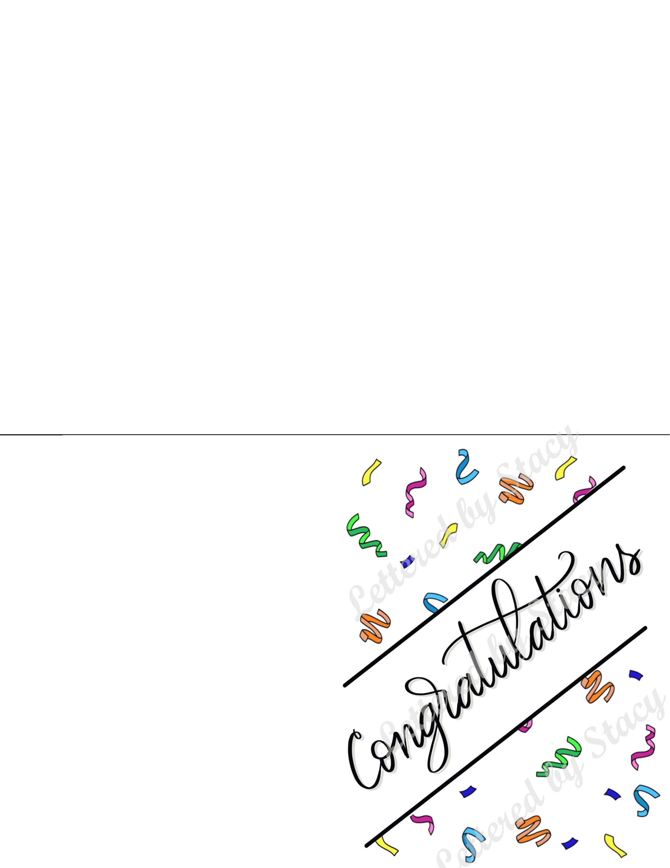 Congratulations Card - Printable Congratulations With Colorful Confetti ...