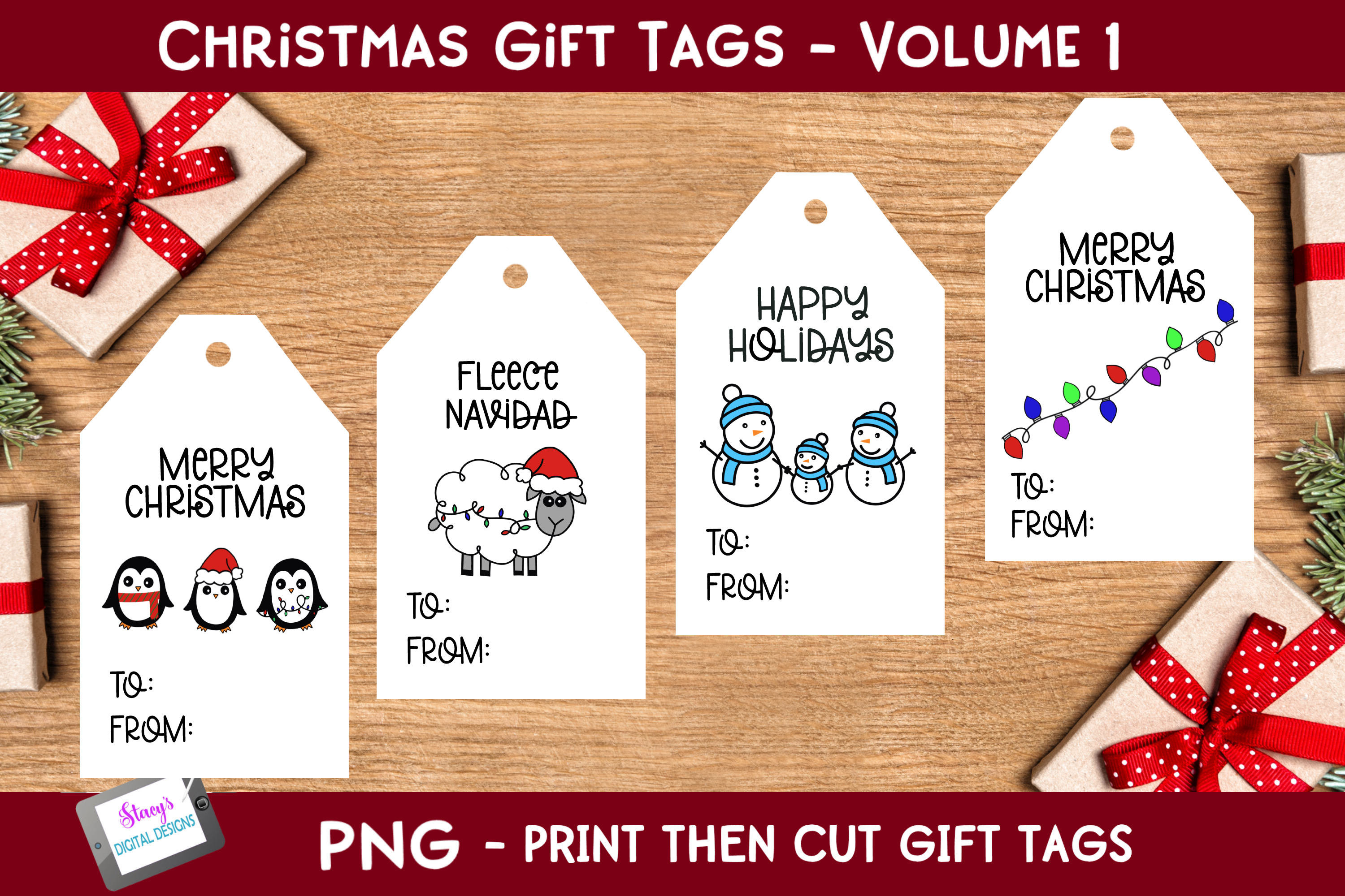 Christmas Gift Tag Bundle 16 Christmas Gift Tags PNG - Etsy