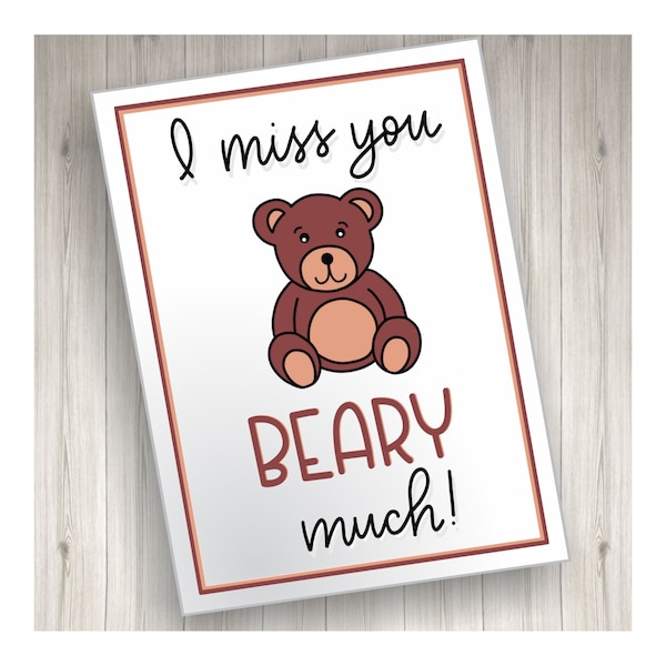 I Miss You Card - Etsy