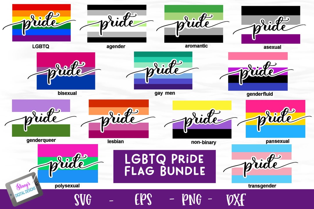 LGBTQ Pride SVG Pride Flag Bundle 13 LGBTQ Pride Flags Cut Files for ...