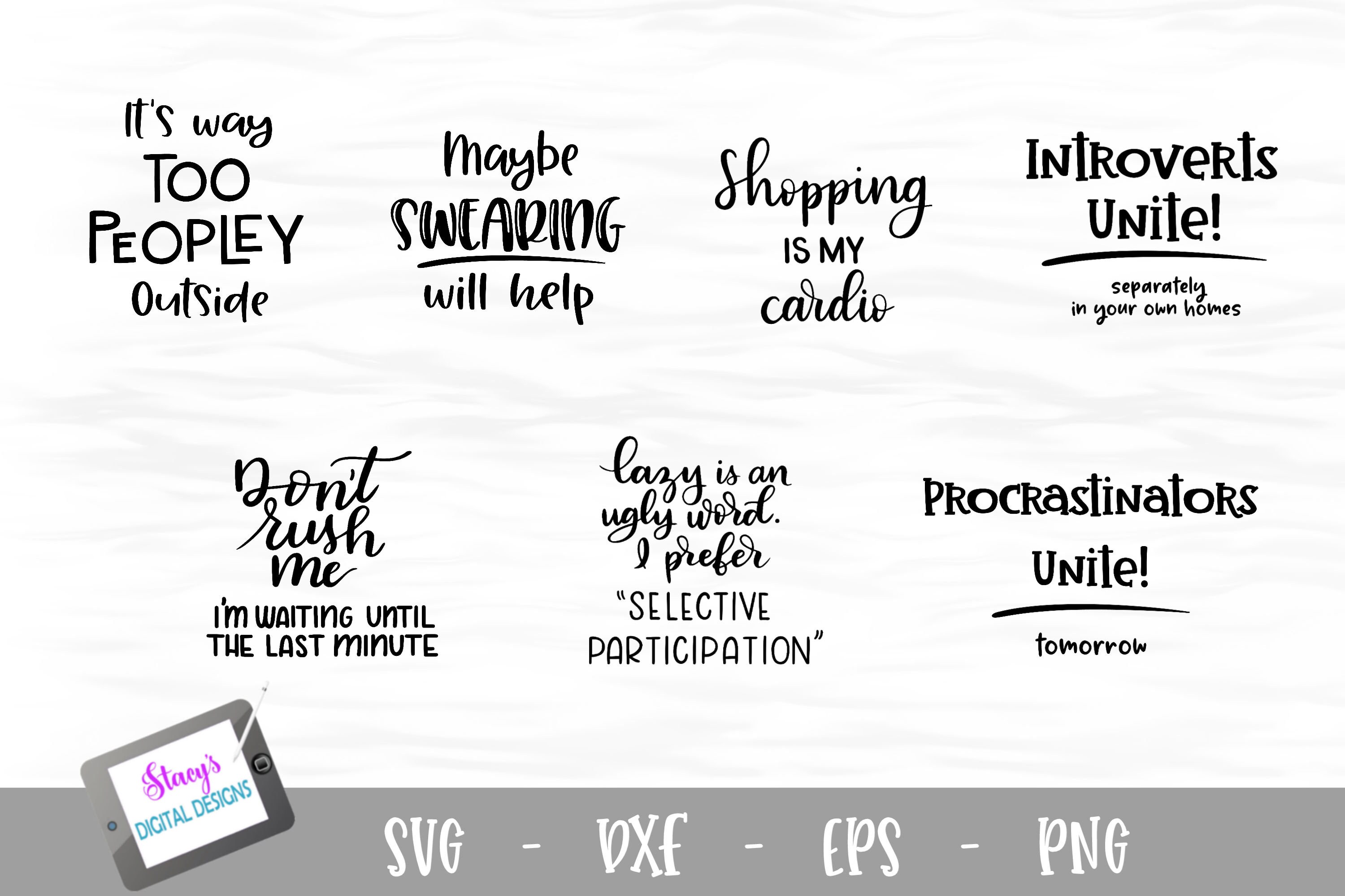 Big Funny Quotes Bundle 24 funny SVG quotes for Cricut and | Etsy