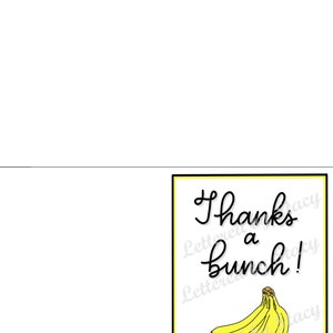 Thank You Card - Thanks a Bunch With Bananas Pun Card, Printable ...