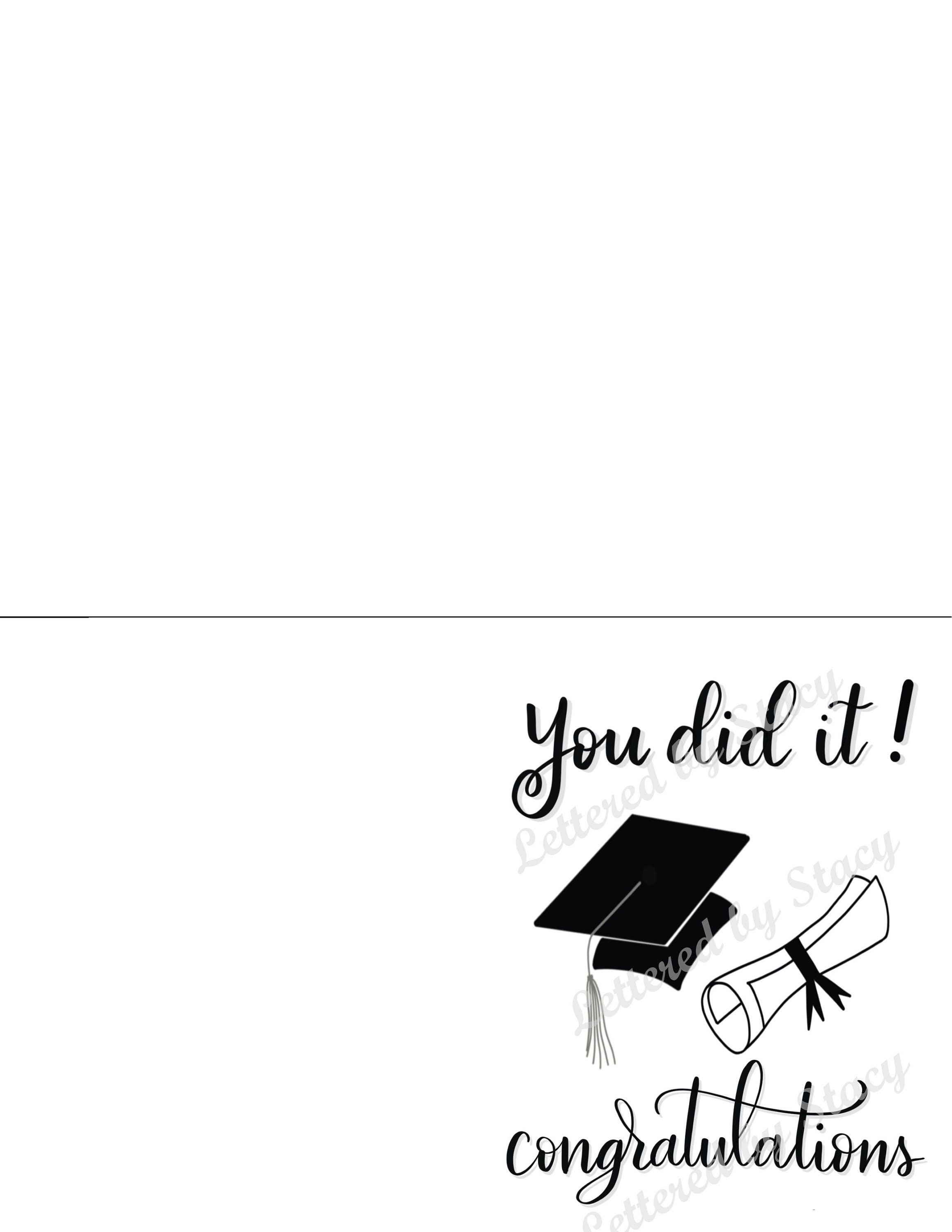 Graduation Card You did it Congratulations graduate with | Etsy